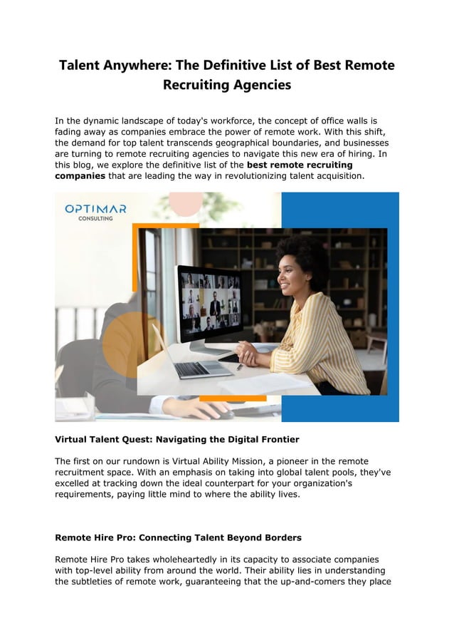 The Definitive List of Best Remote Recruiting Agencies.pdf | Remote ...