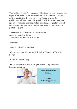 The deliverable(s)” you create will mirror (to some extent) the typ.docx