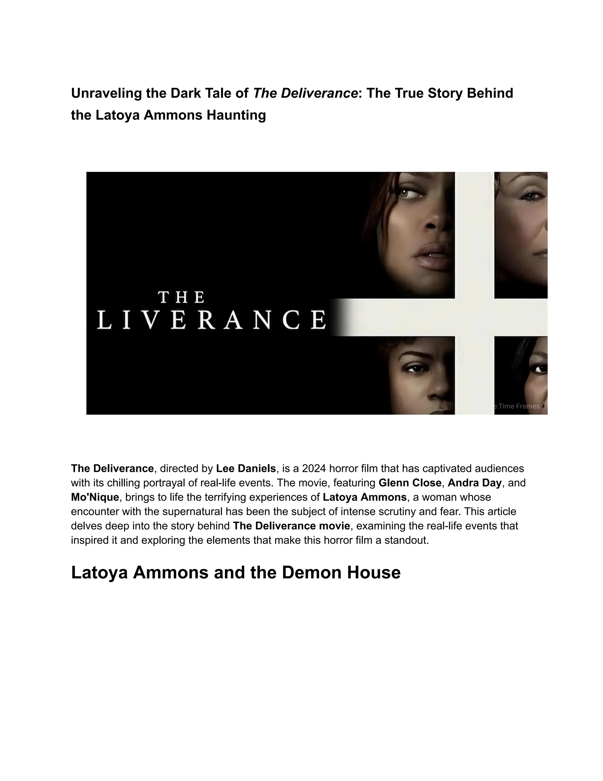 Inside The Deliverance: How Latoya Ammons’ Real Horror Story Became a ...