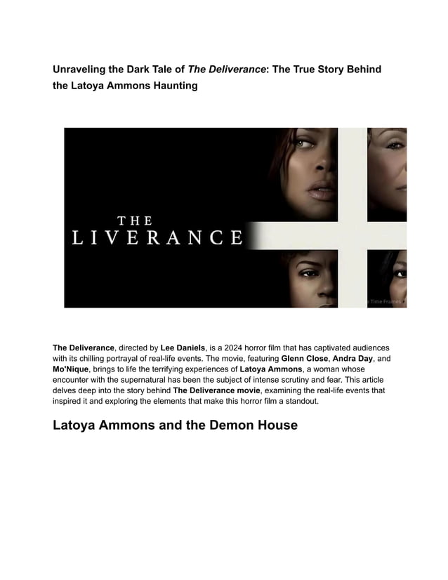 Inside The Deliverance: How Latoya Ammons’ Real Horror Story Became a ...
