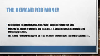 The demand for and supply of money | PPSX