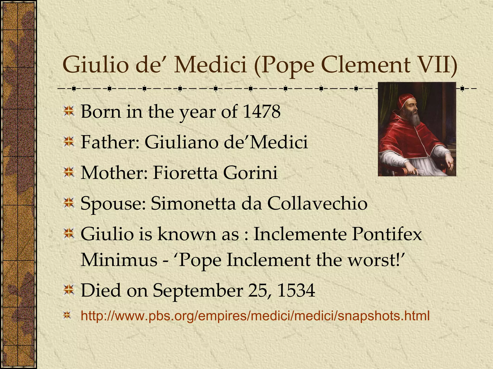 The De Medici Family Power Point | PPT