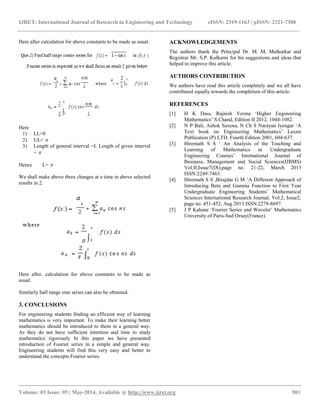 The demonstration of fourier series to first year undergraduate ...