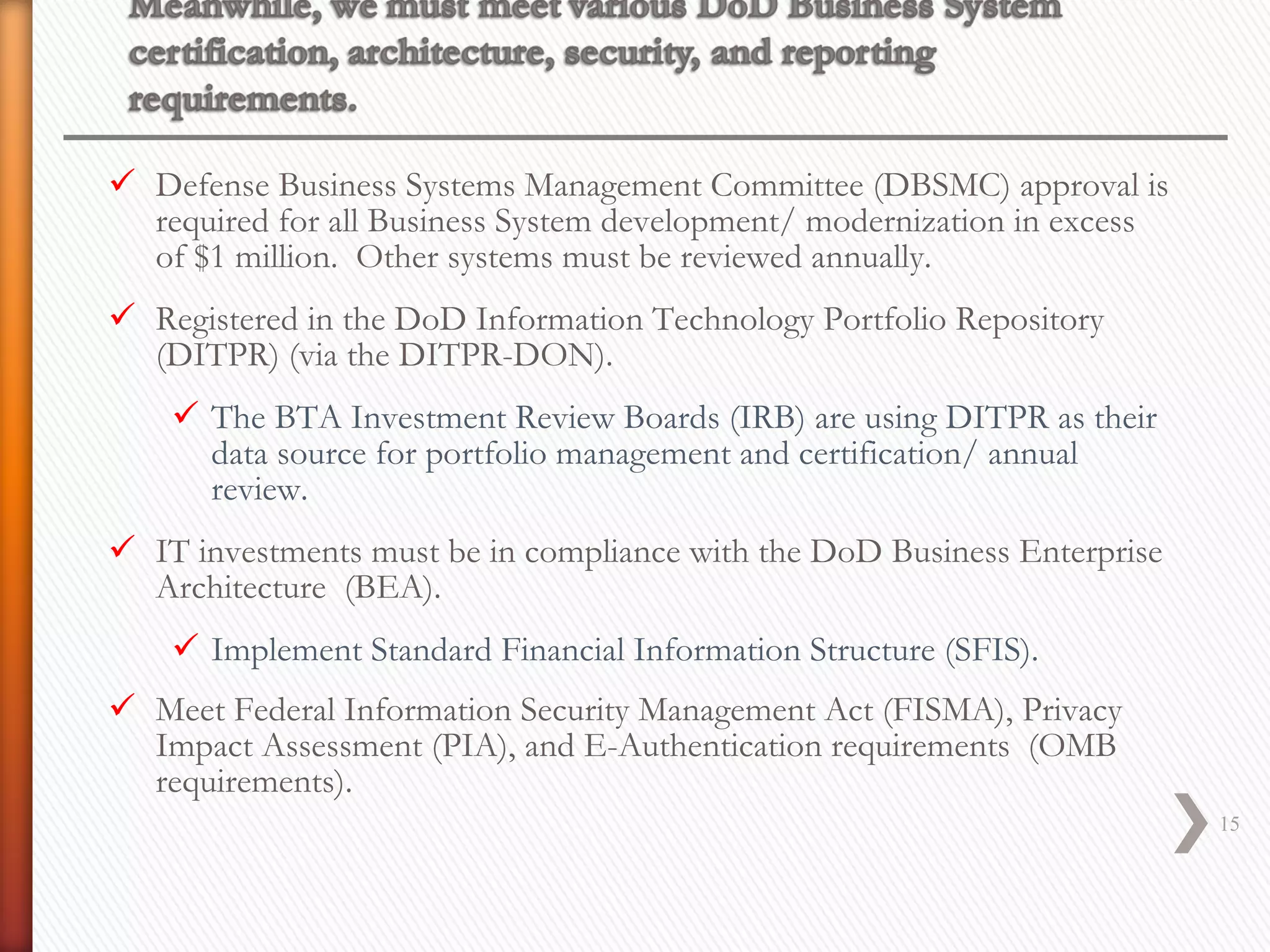 The Department of the Navy Financial management (ERP) | PPT