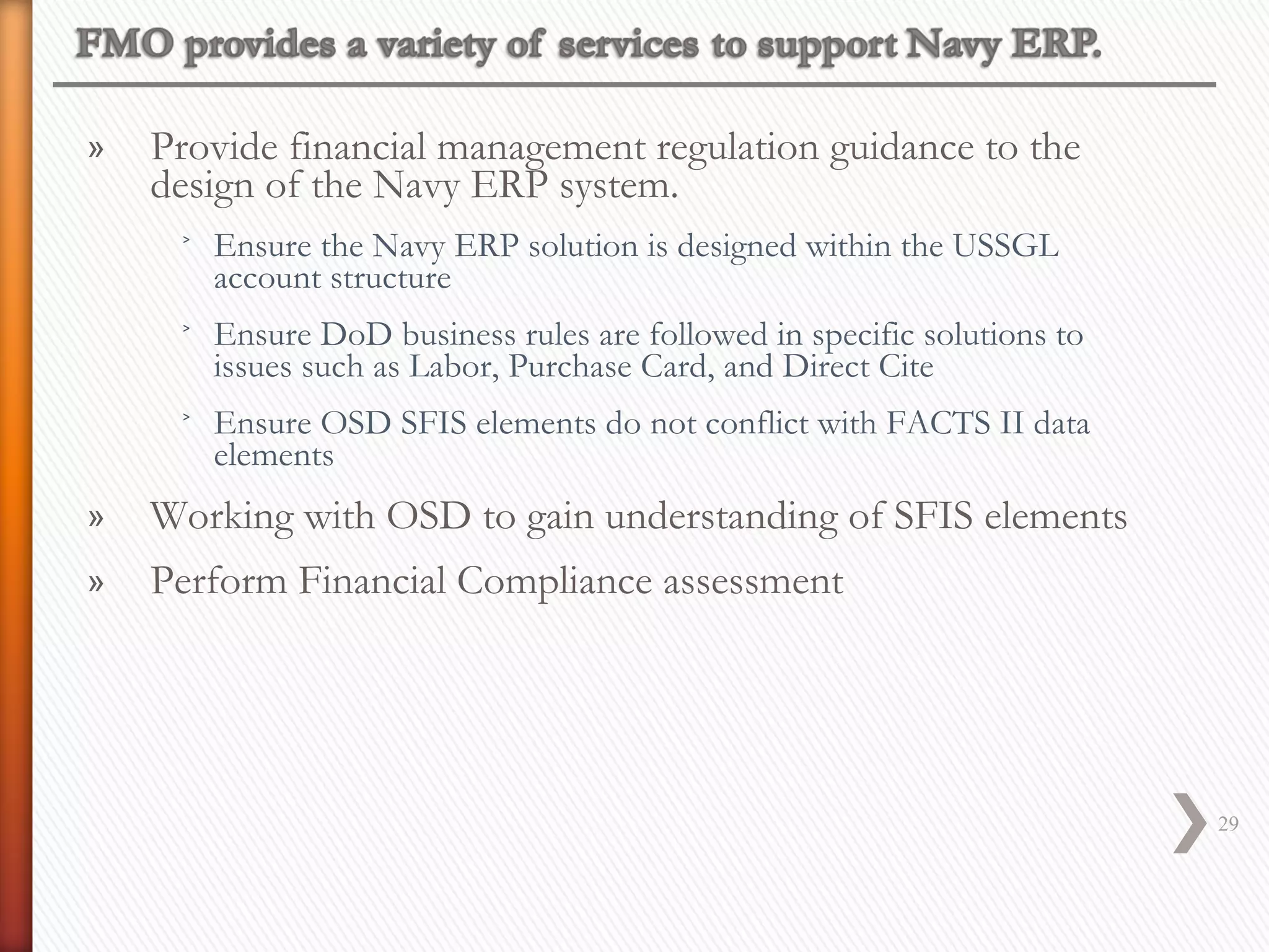 The Department of the Navy Financial management (ERP) | PPT