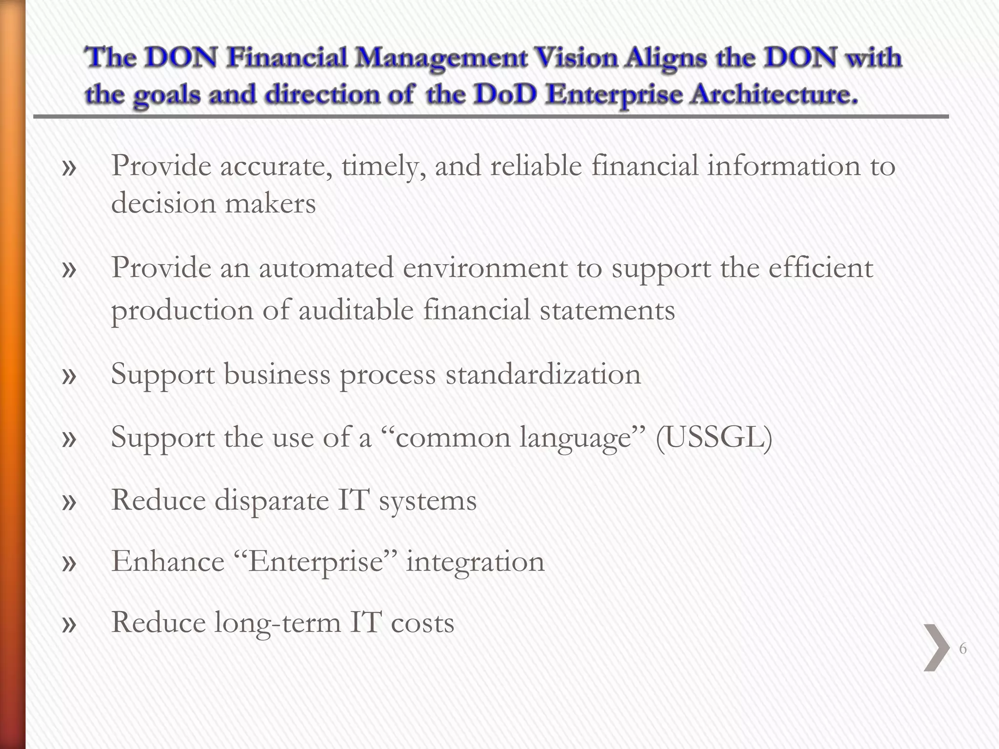 The Department of the Navy Financial management (ERP) | PPT