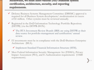 The Department of the Navy Financial management (ERP) | PPT