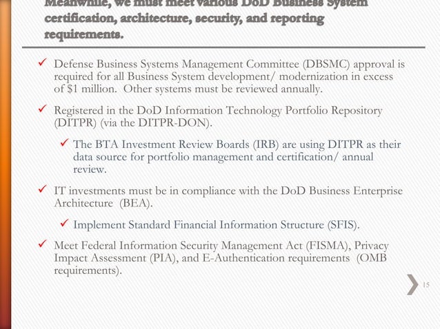 The Department of the Navy Financial management (ERP) | PPT | Operating ...