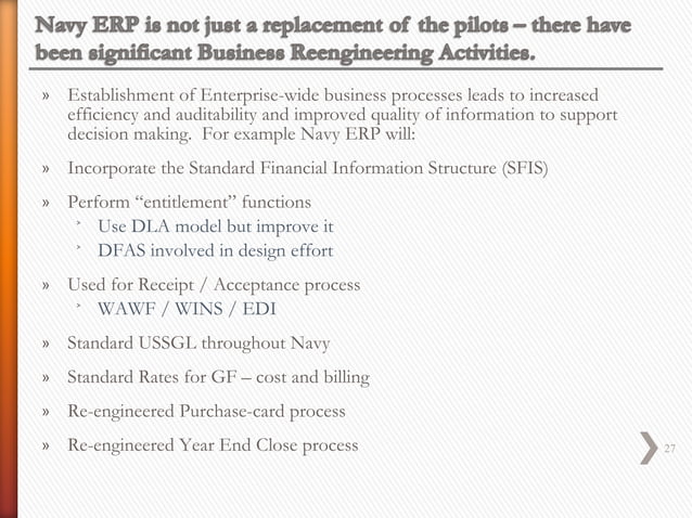 The Department of the Navy Financial management (ERP) | PPT | Operating ...