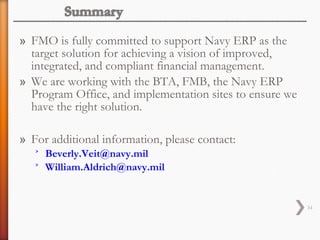 The Department of the Navy Financial management (ERP) | PPT