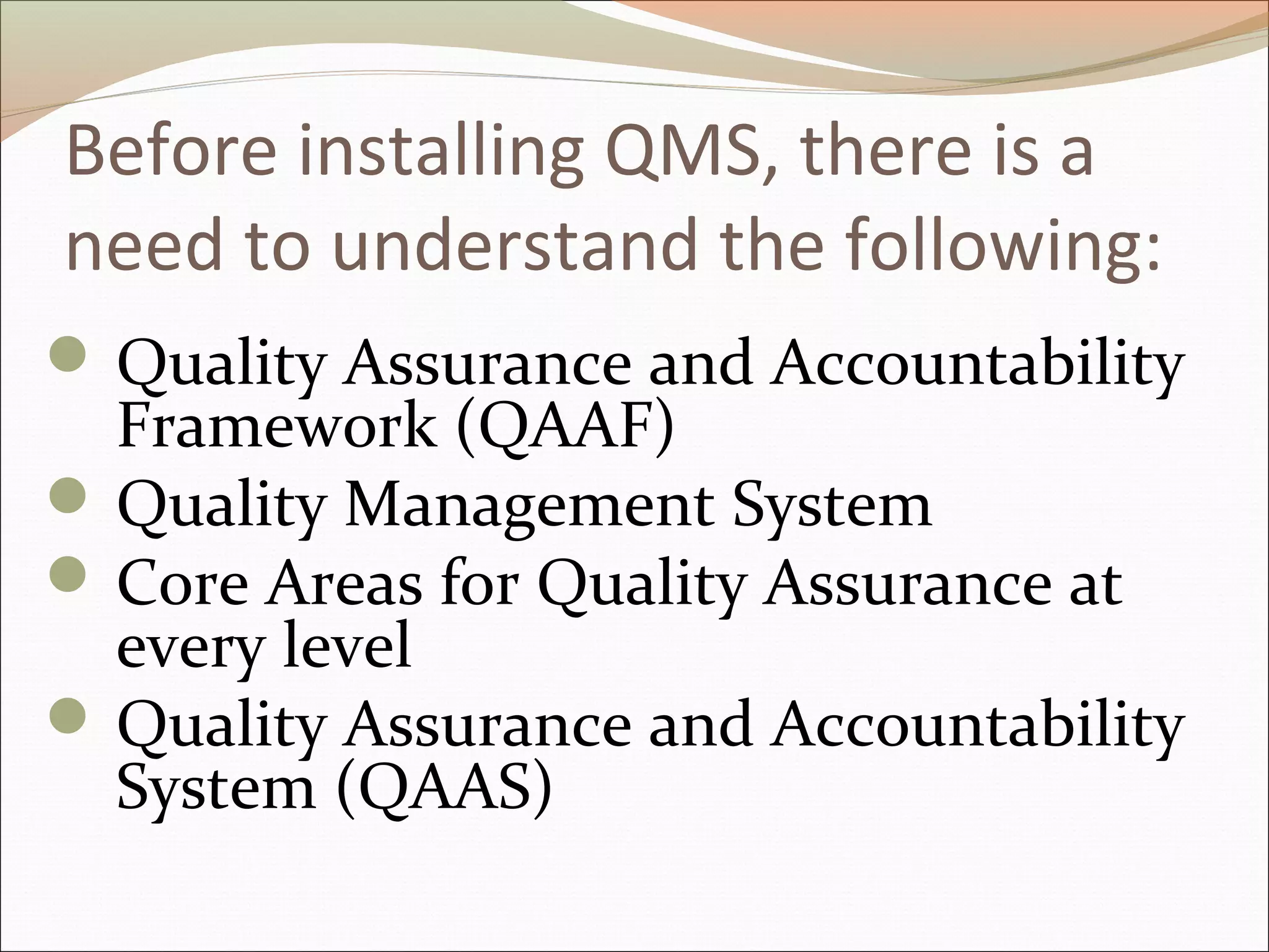 The DepEd-Regional Office VII through QAAD on Quality Management System ...