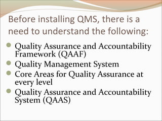 The DepEd-Regional Office VII through QAAD on Quality Management System ...