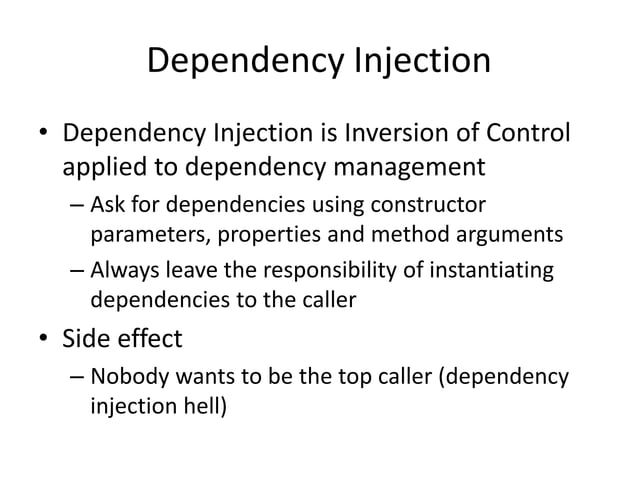 The Dependency Injection - Sorin Damian, Software Developer@RomSoft | PPTX | Programming ...