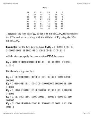 The des algorithm illustrated | PDF