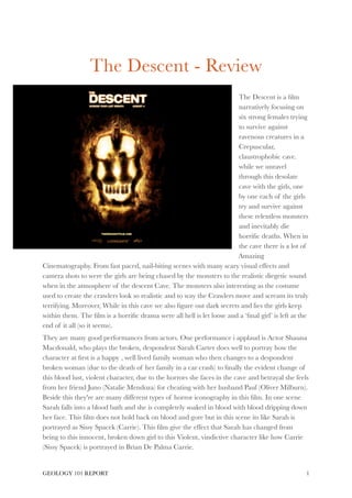 The Descent - Review | PDF | Movies | Entertainment