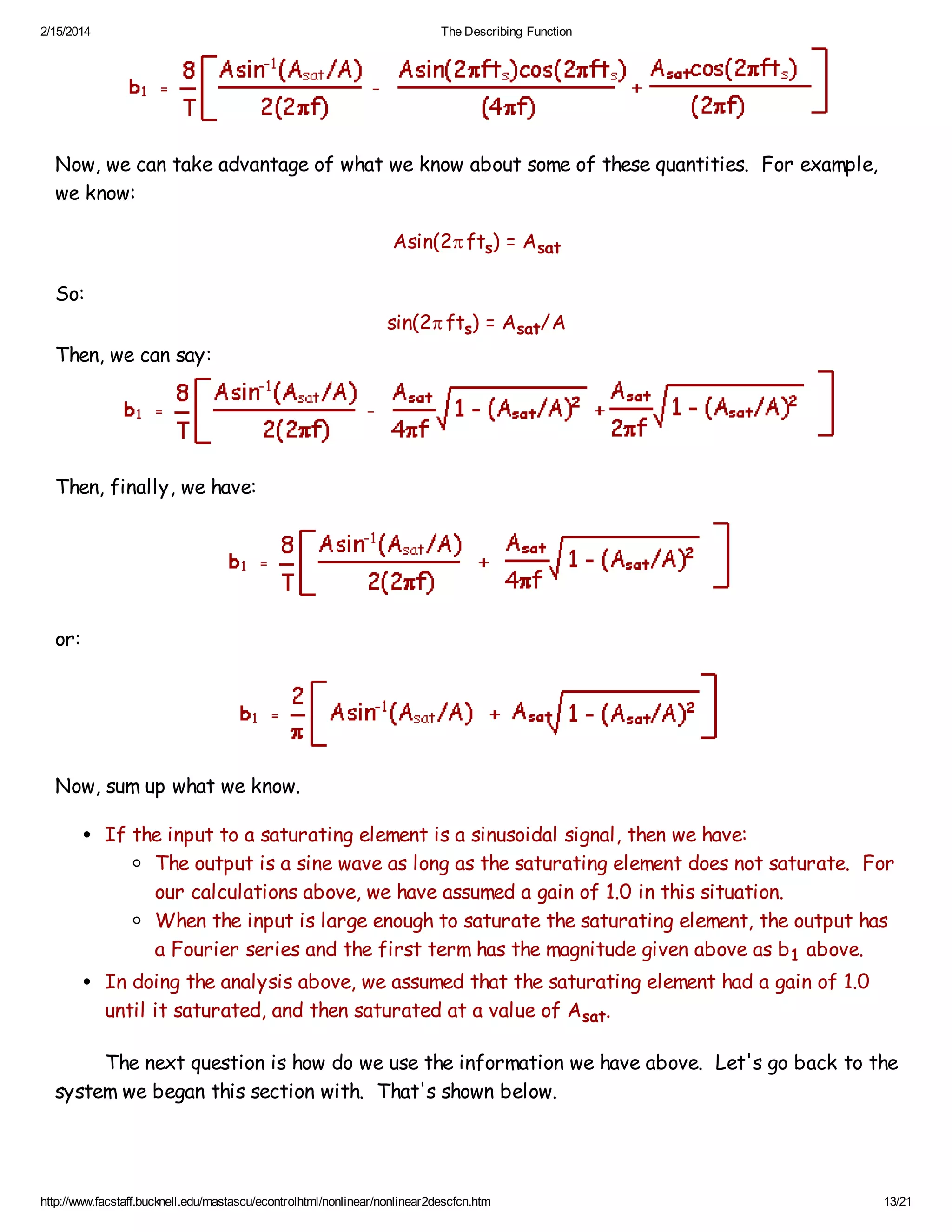 The describing function | PDF