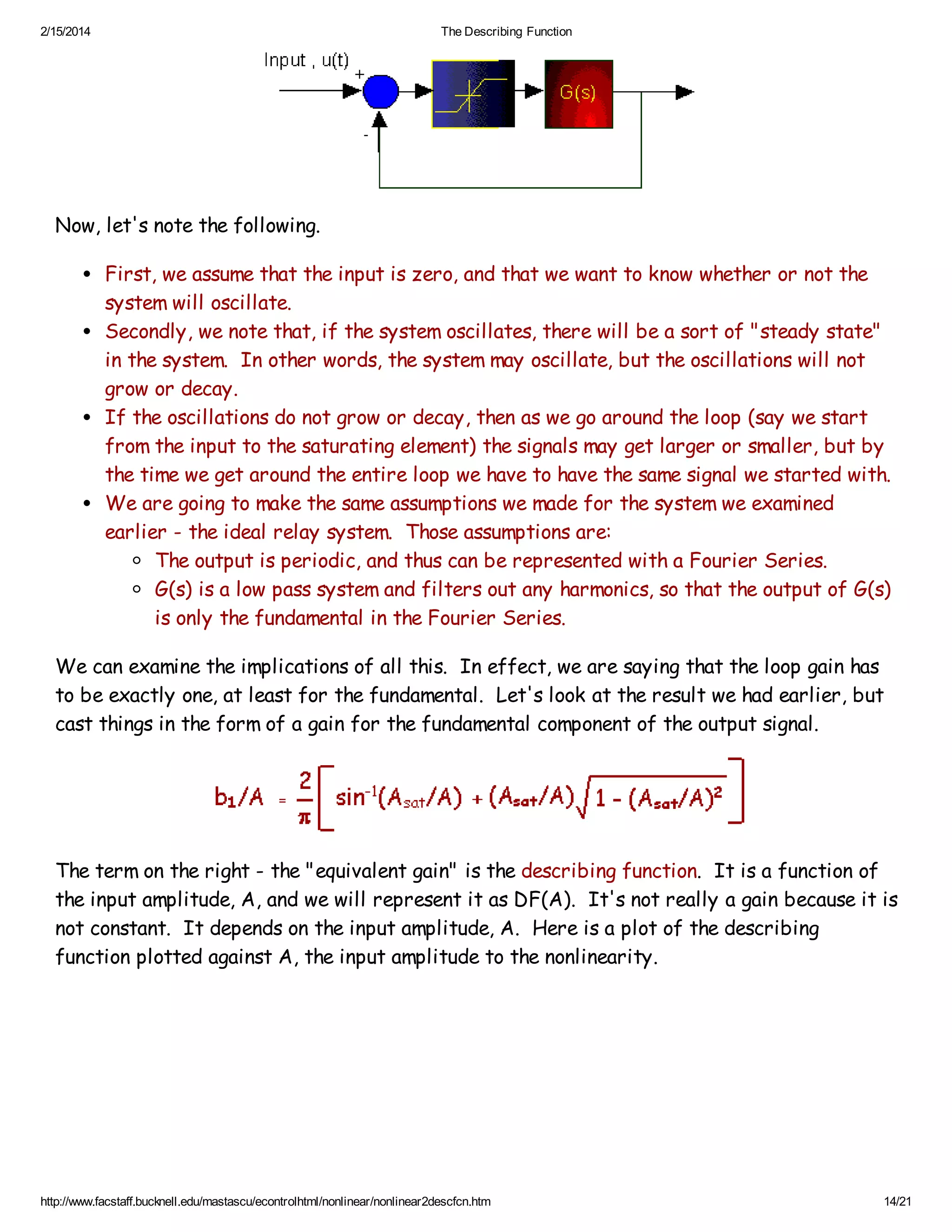 The describing function | PDF