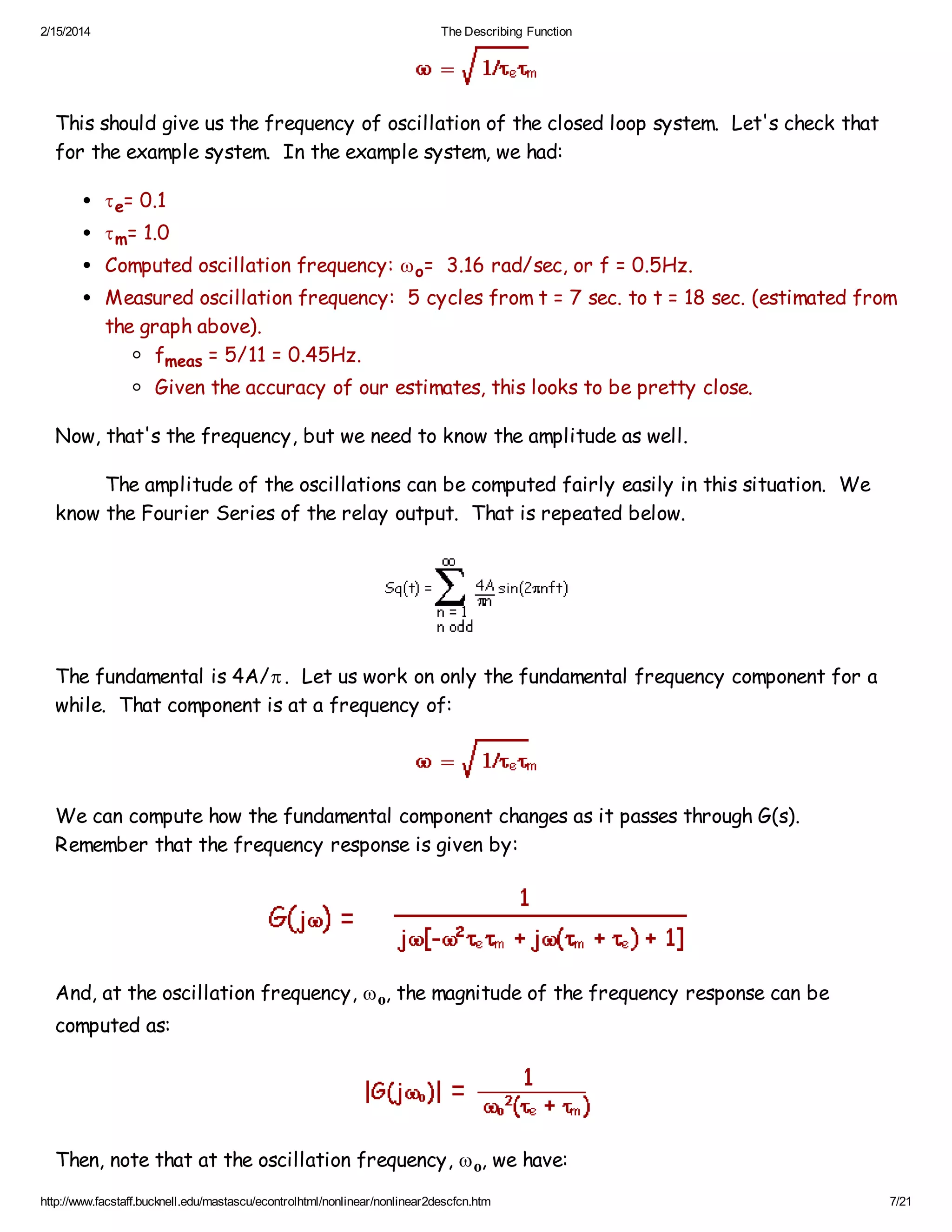 The describing function | PDF