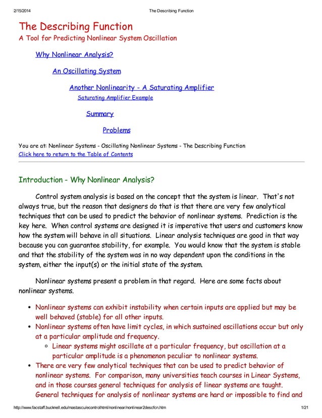 The describing function | PDF