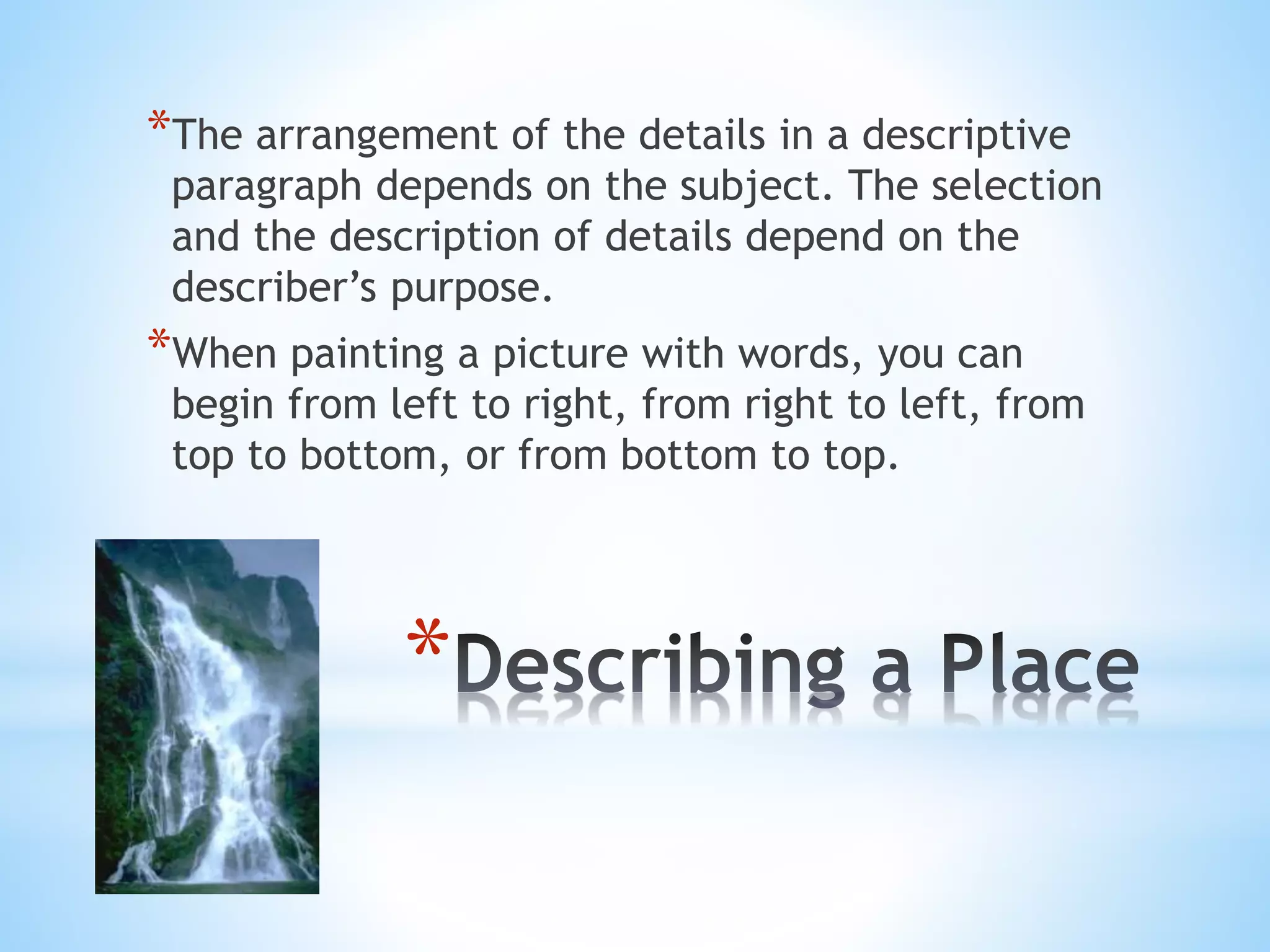 The Descriptive Paragraph | PPTX