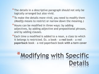 The Descriptive Paragraph | PPTX