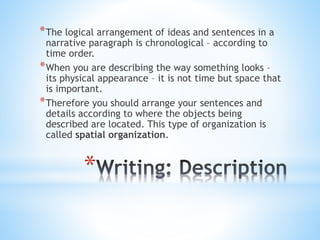 The Descriptive Paragraph | PPTX