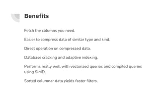 The design and implementation of modern column oriented databases | PPT