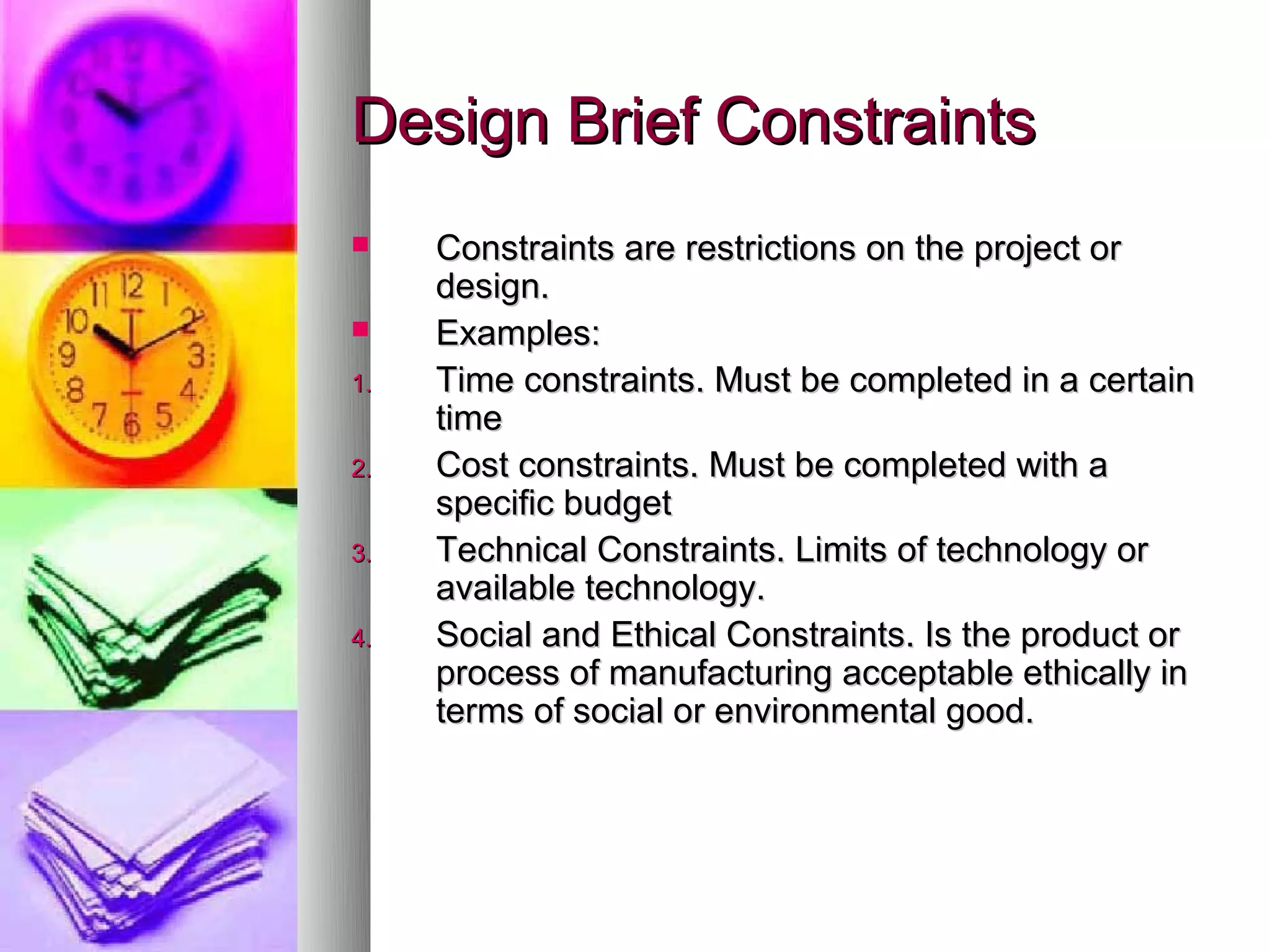 HSC Design and Technology. The design brief | PPT
