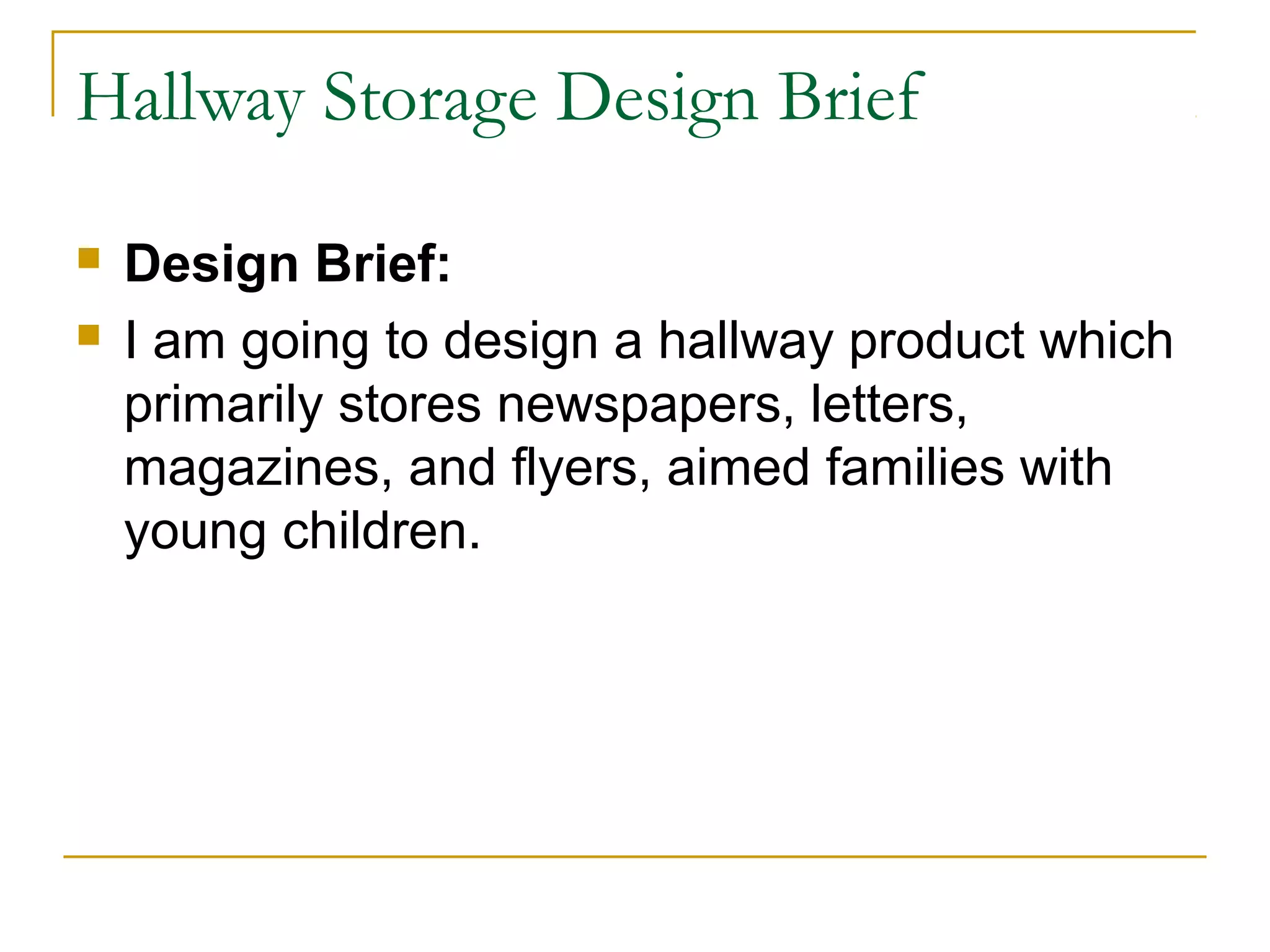 HSC Design and Technology. The design brief | PPT