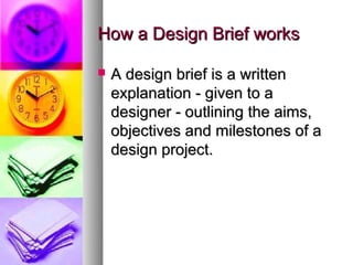 HSC Design and Technology. The design brief | PPT