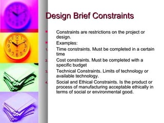HSC Design and Technology. The design brief | PPT