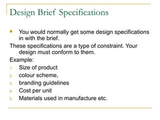 HSC Design and Technology. The design brief | PPT