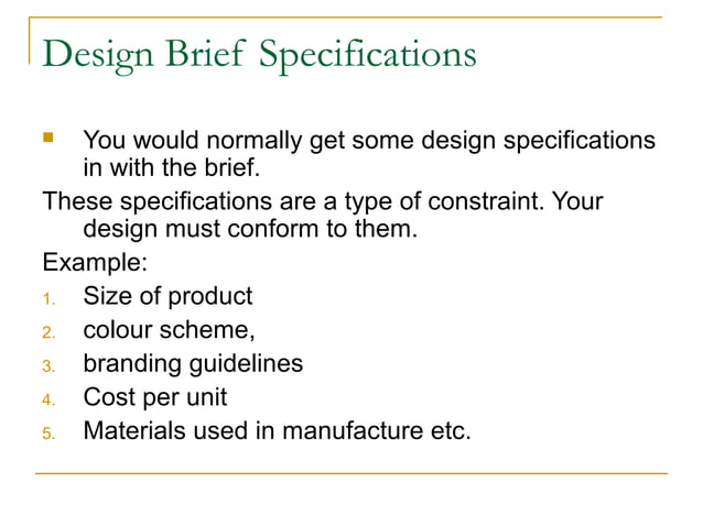 HSC Design and Technology. The design brief | PPT