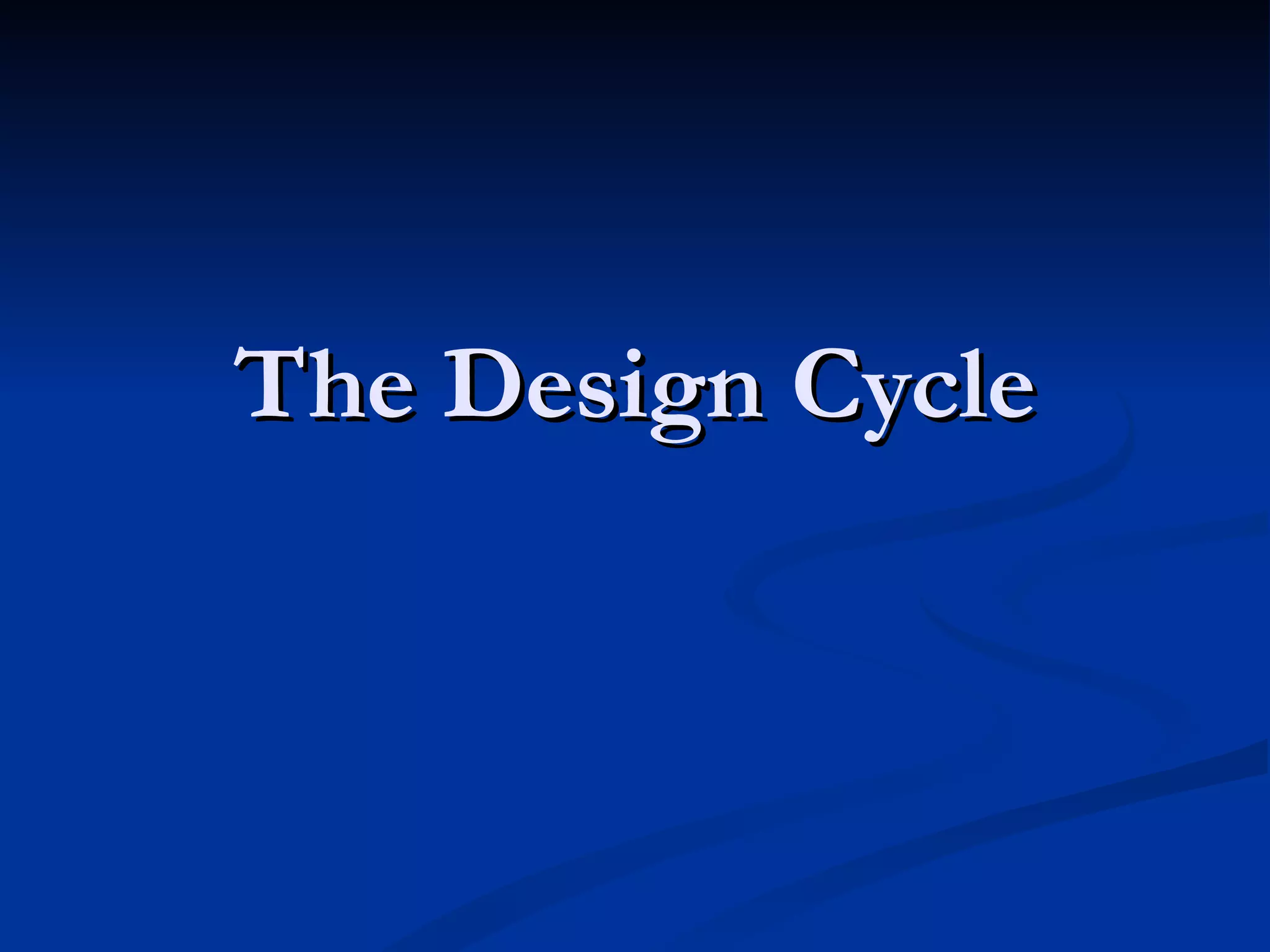 The design cycle personal project connection | PPT