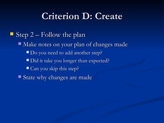 The design cycle personal project connection | PPT