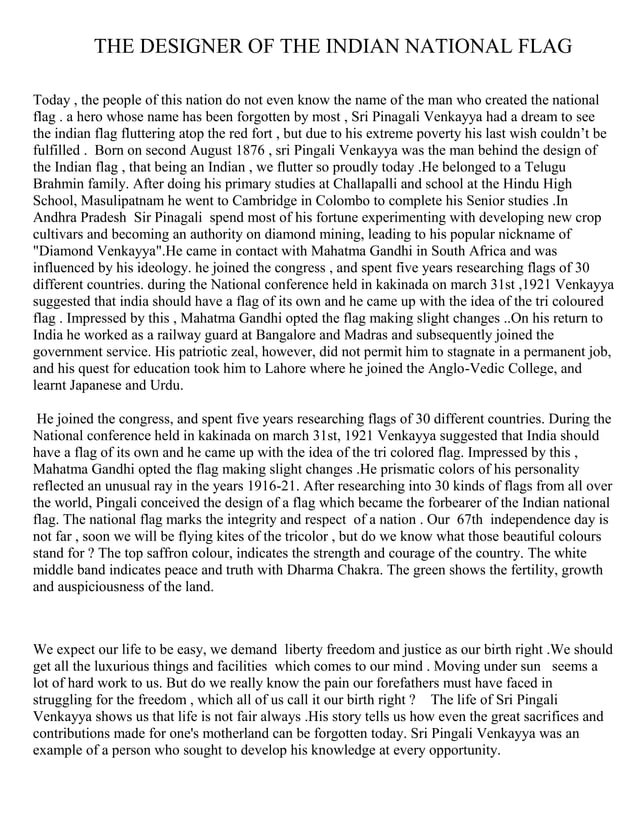 The designer of the indian national flag | PDF