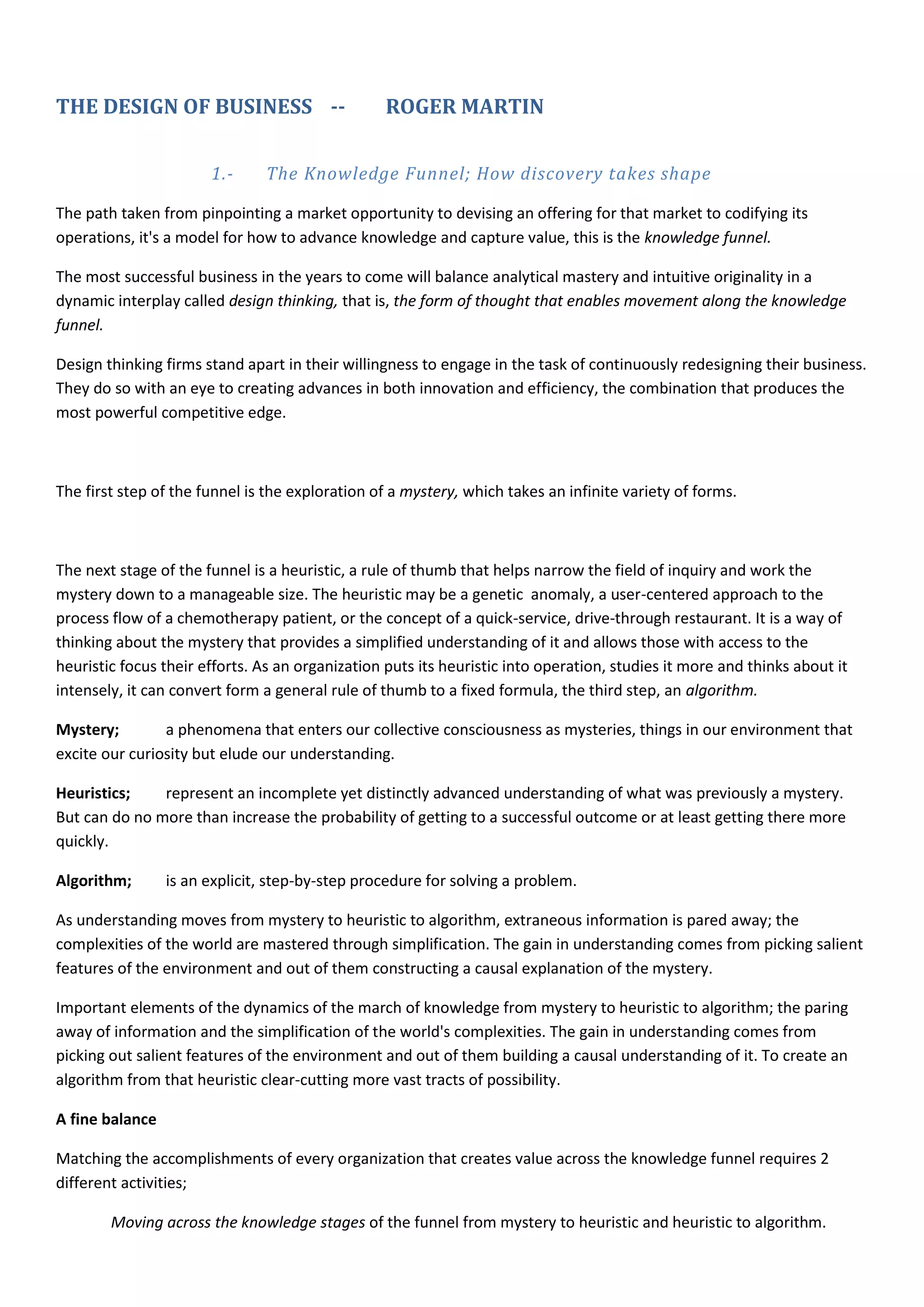 The design of business roger martin | PDF