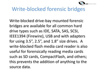 The design of forensic computer workstations | PPT