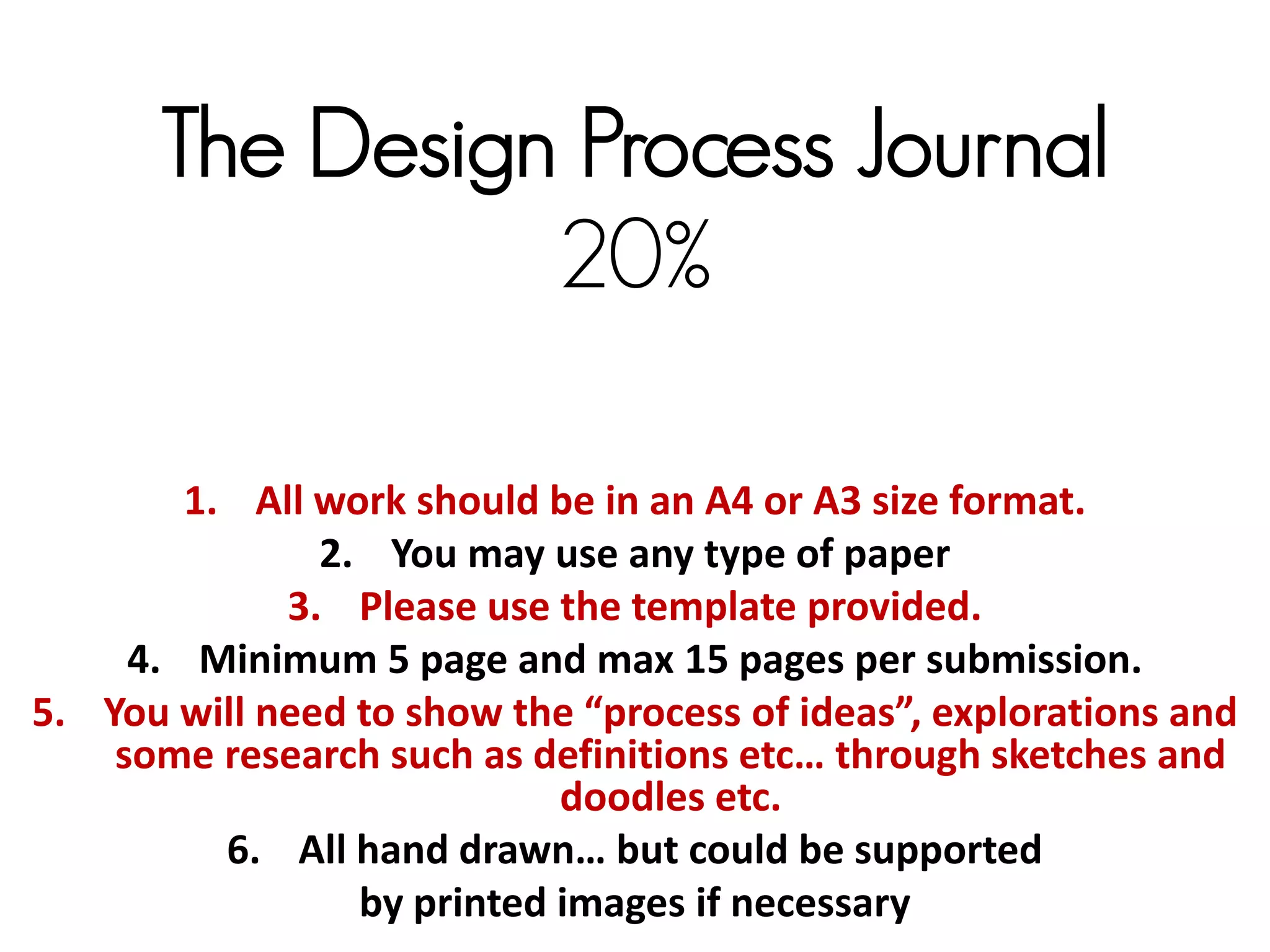 DESIGN PROCESS JOURNAL #1 | PDF
