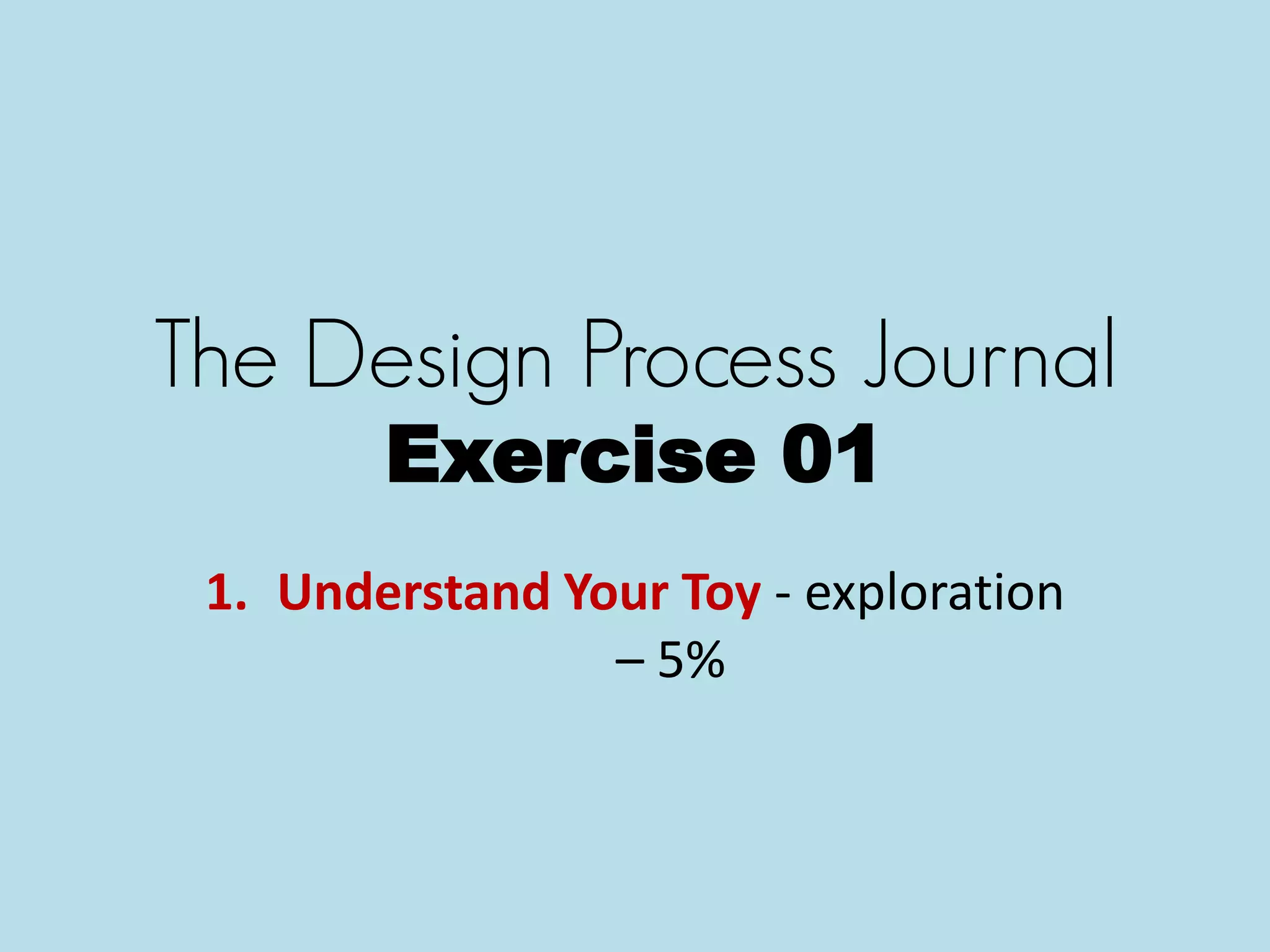 The design process journal 01 | PDF