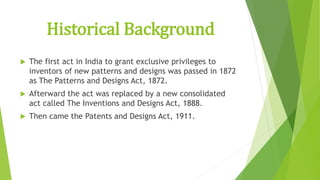 The Designs Act, 2000 | PPTX