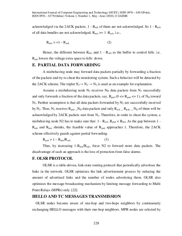 The Detection Of Routing Misbehavior In Mobile Ad Hoc Networks