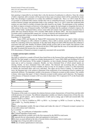 The determinants of financial covenants on private debt | PDF | Stocks ...