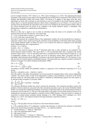The determinants of financial inclusion in western africa insights from ghana | PDF