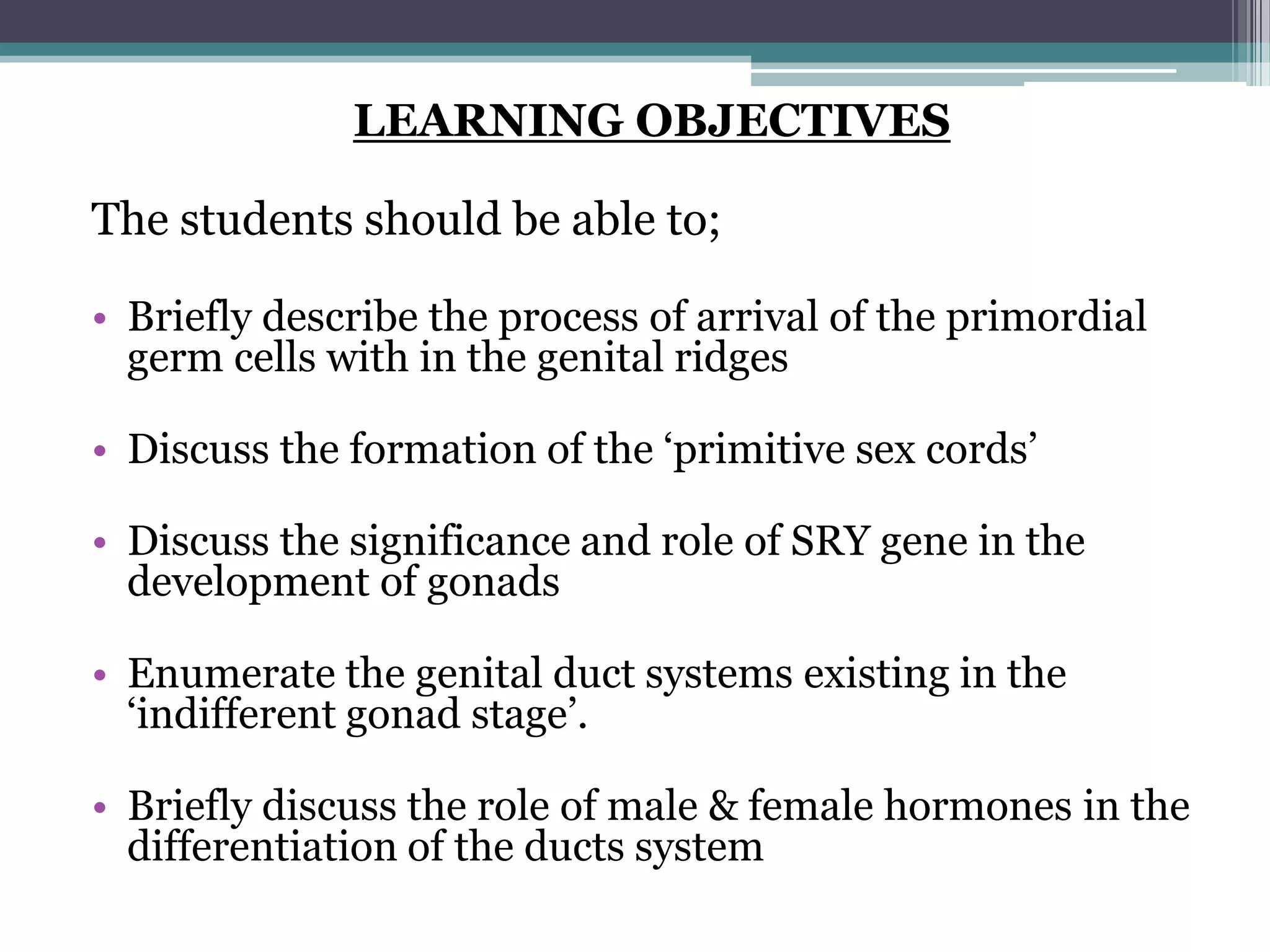 The developmental anatomy of reproductive system | PDF