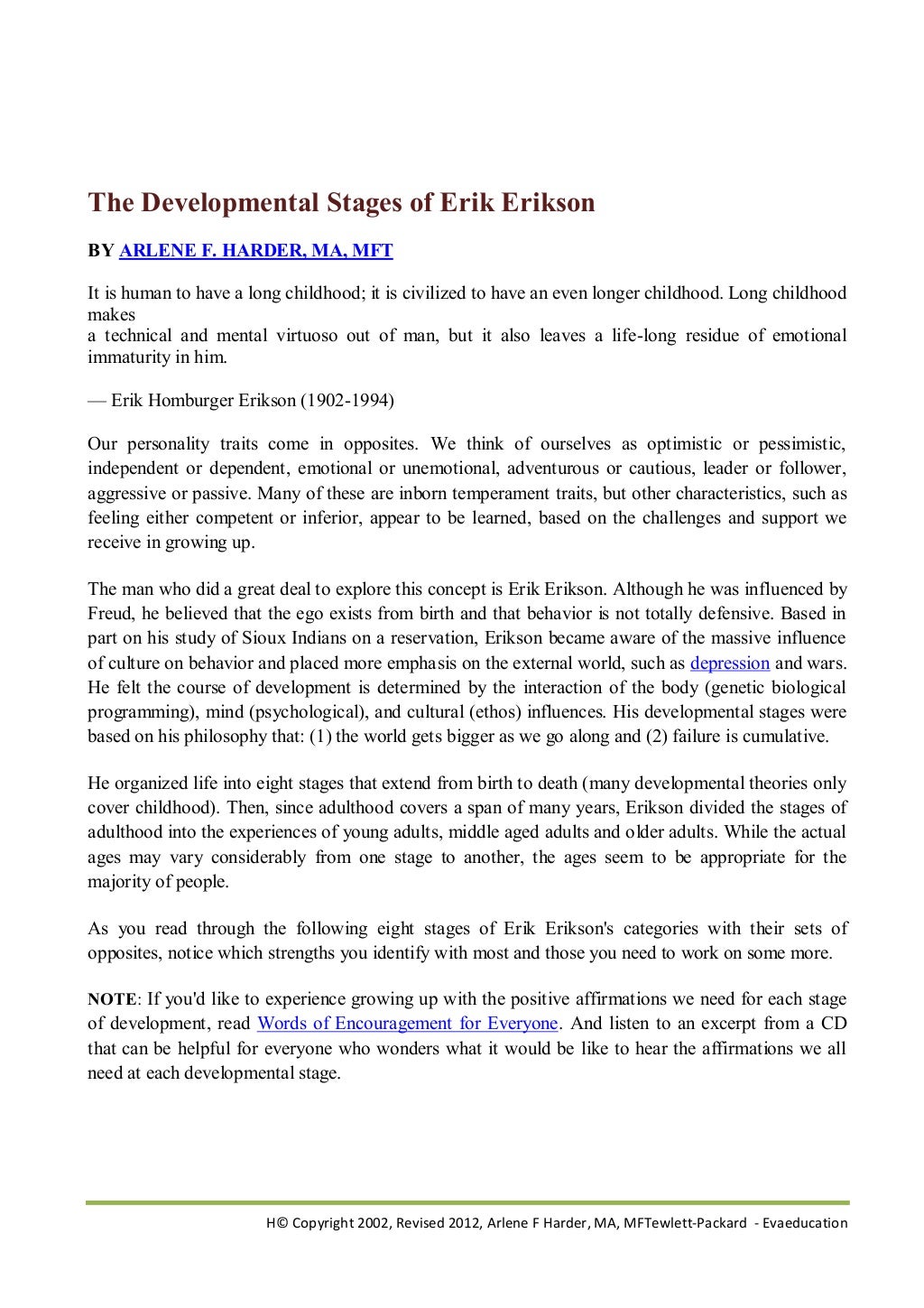 The developmental stages of Erik Erickson.pdf