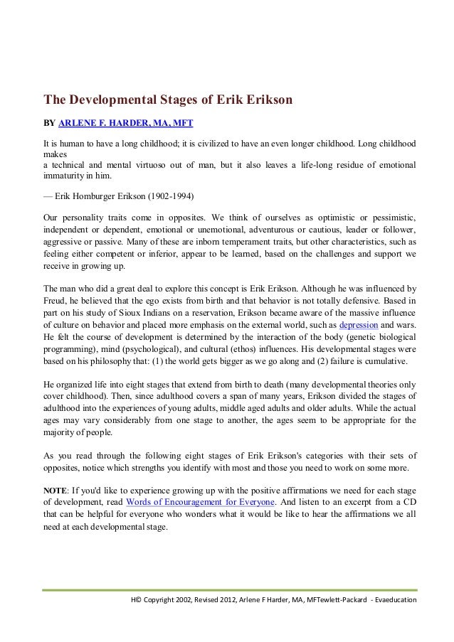 The developmental stages of Erik Erickson.pdf