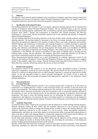 The development of academic supervision learning material for the education and training of ...