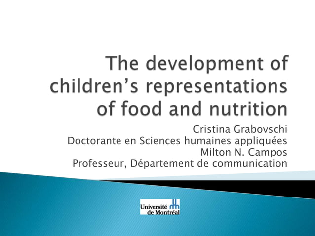 The development of children’s representations of food and nutrition | PPT