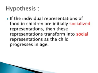 The development of children’s representations of food and nutrition | PPT
